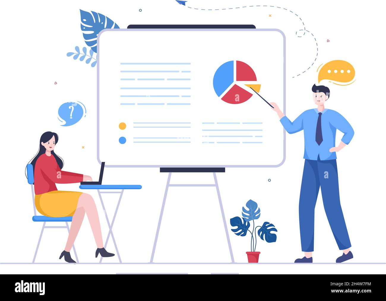 Presentation Marketing Planning Cartoon Vector Illustration ...