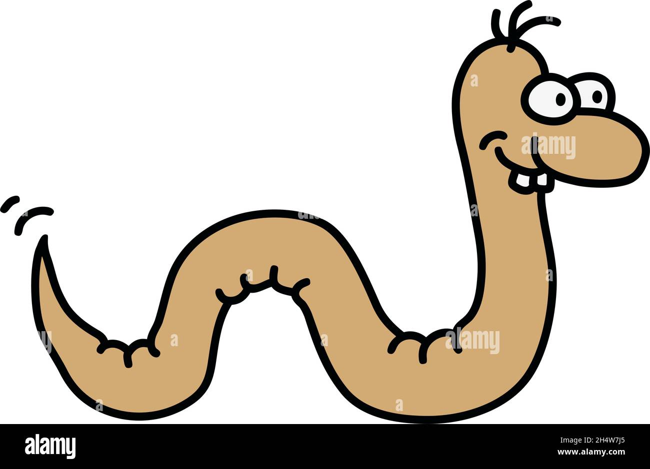 The hand drawing of a funny little worm Stock Vector Image & Art - Alamy