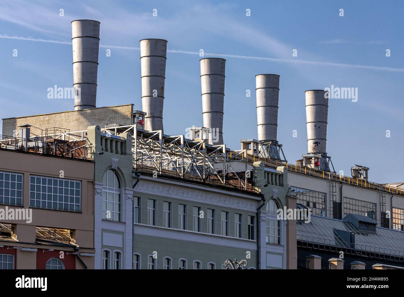 MOSCOW, RUSSIA - OCTOBER 15, 2021: industrial factory in a historic ...