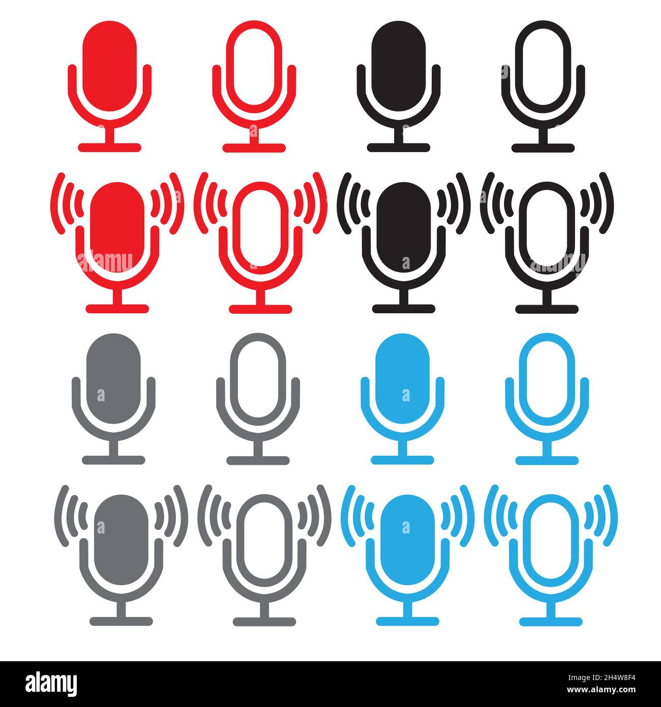 microphone icon on white background. voice sign. record symbol ...