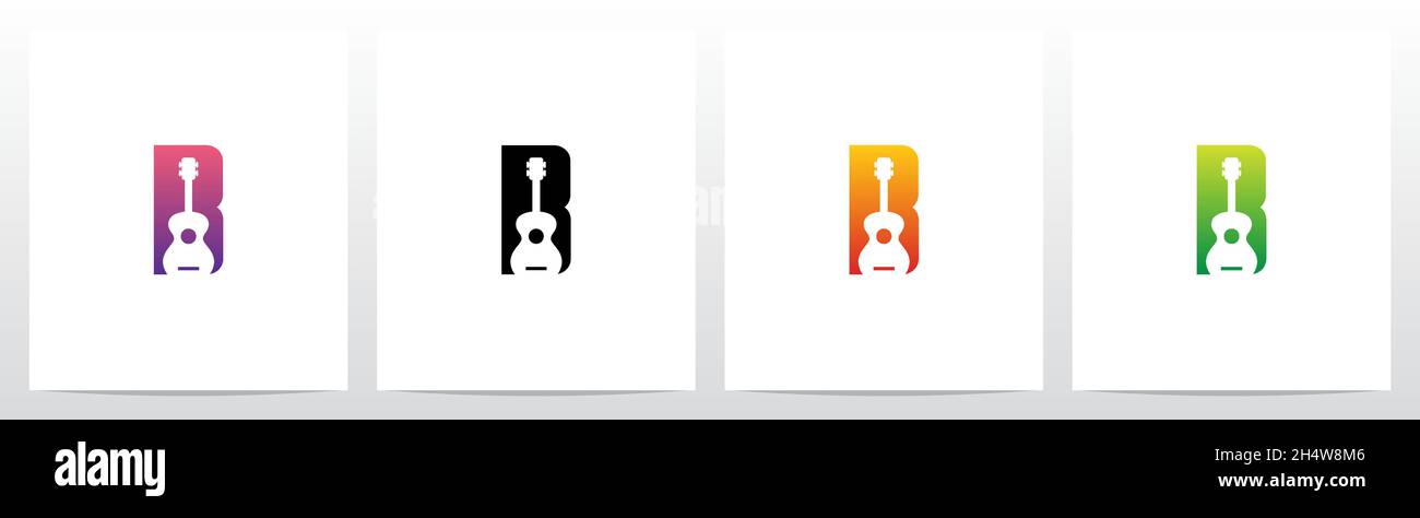 Guitar On Letter Logo Design B Stock Vector Image & Art - Alamy