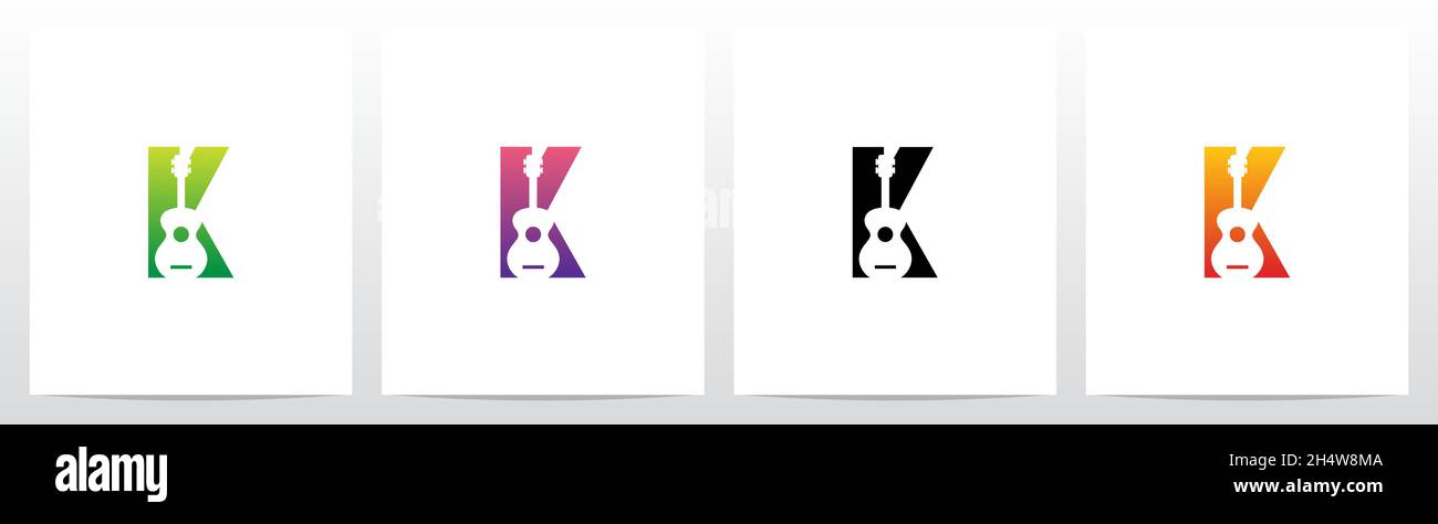 Guitar On Letter Logo Design K Stock Vector Image & Art - Alamy