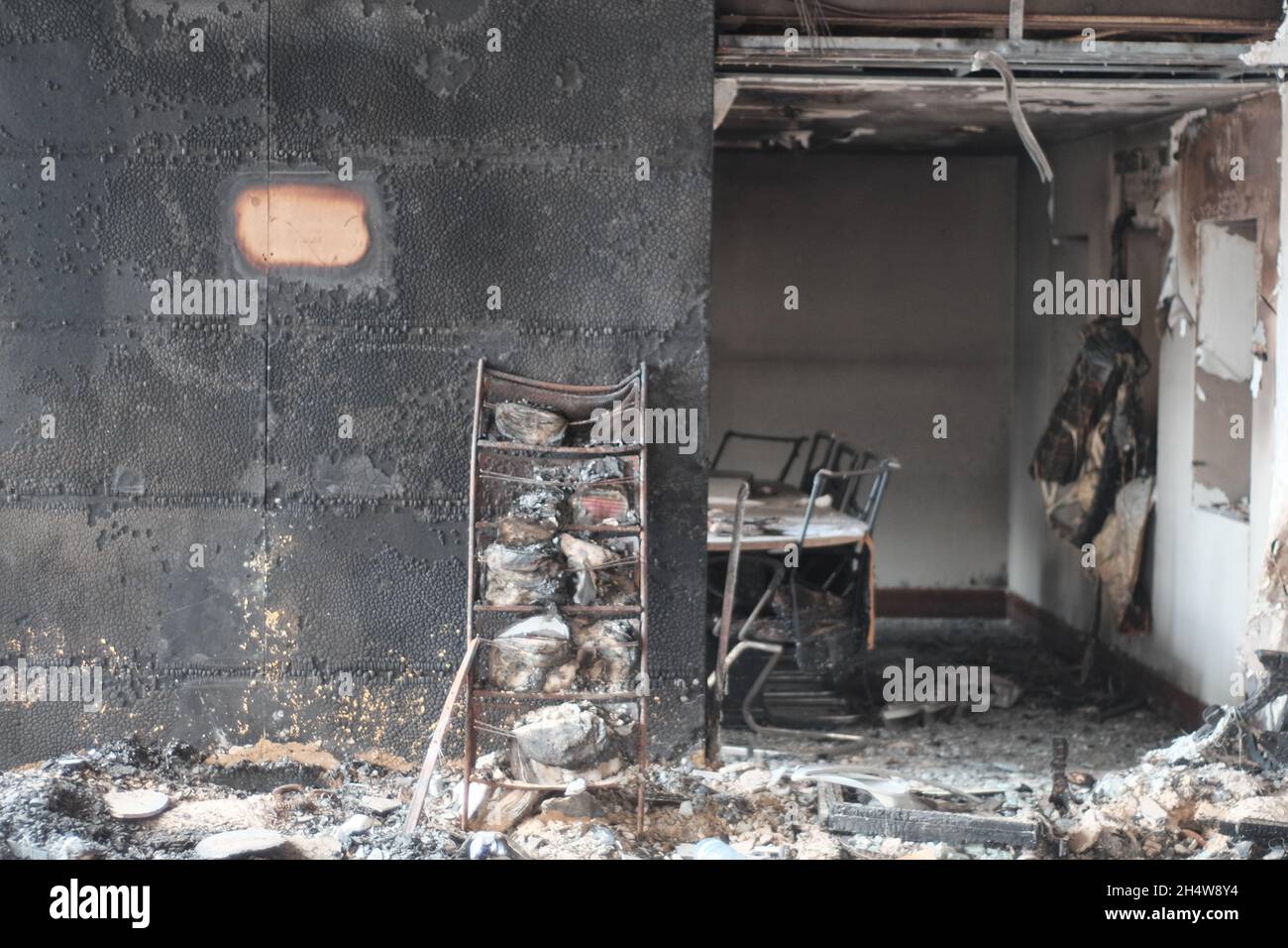 Aftermath of a fire Stock Photo - Alamy