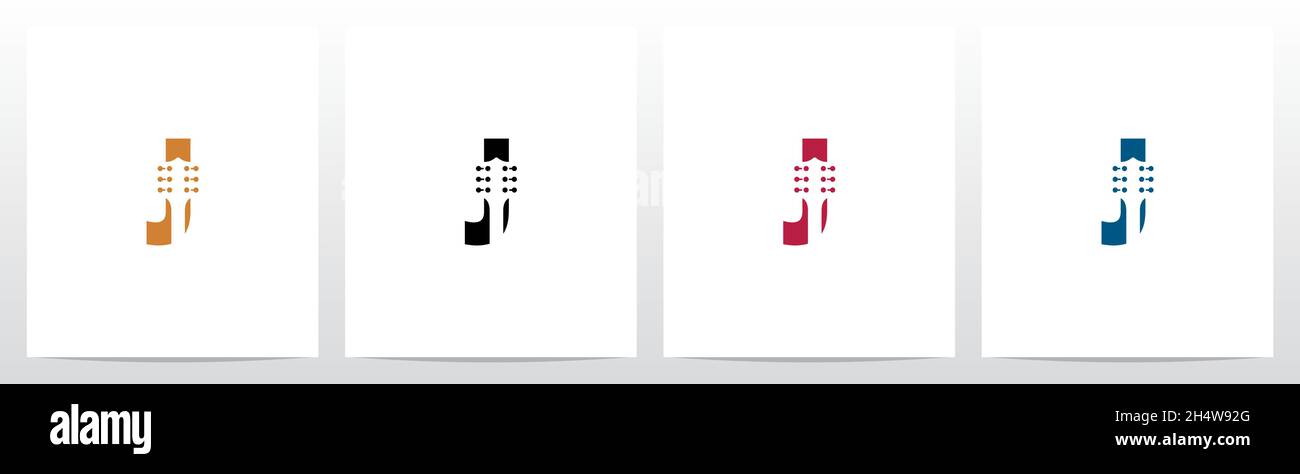 Guitar Head On Letter Logo Design J Stock Vector Image & Art - Alamy