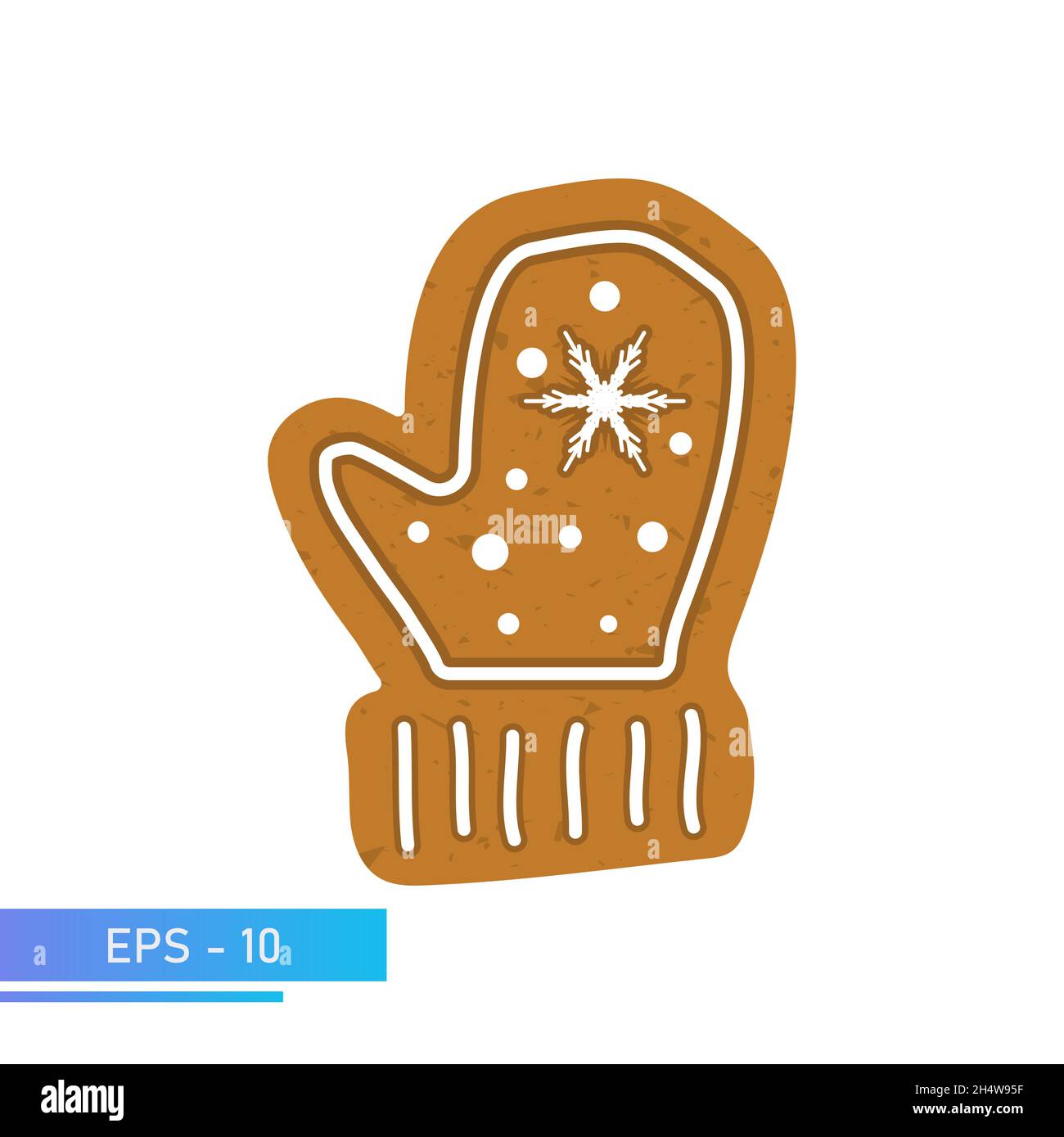 Christmas Cookies, gingerbread in the form of a winter glove in brown ...