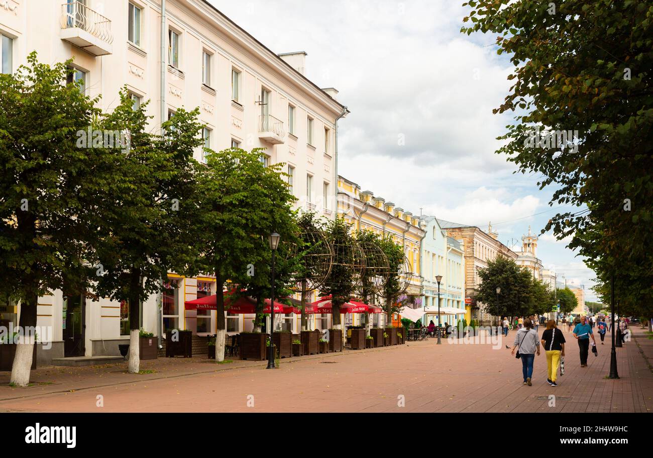 Tver, Russia - August 19, 2021: Picturesque street Trekhsvyatskaya of ...