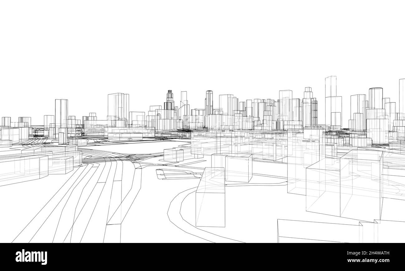 City view. Buildings and streets. Vector Stock Vector Image & Art - Alamy