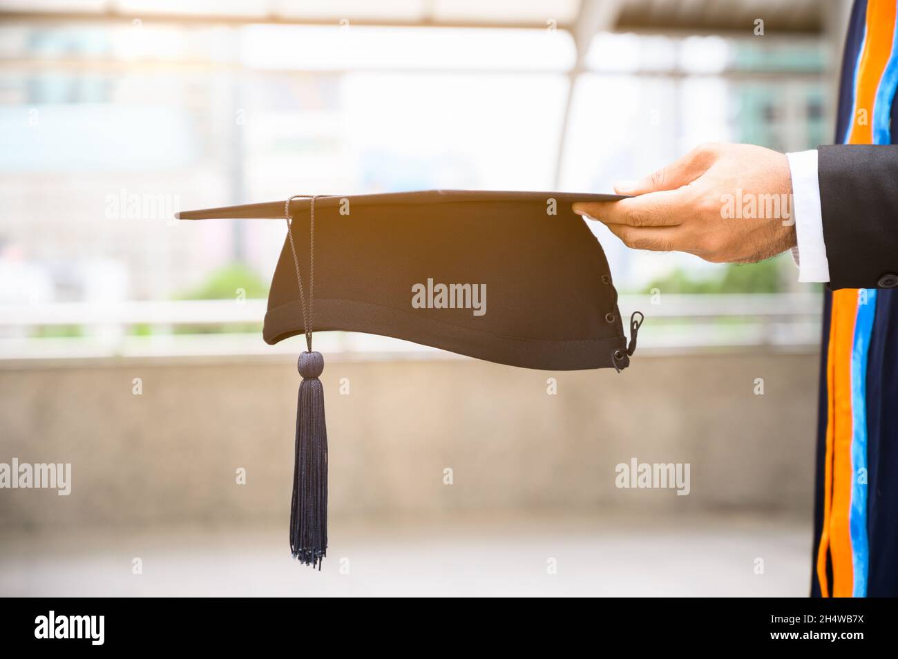 Close up Graduation holding graduation cap education concept Stock ...