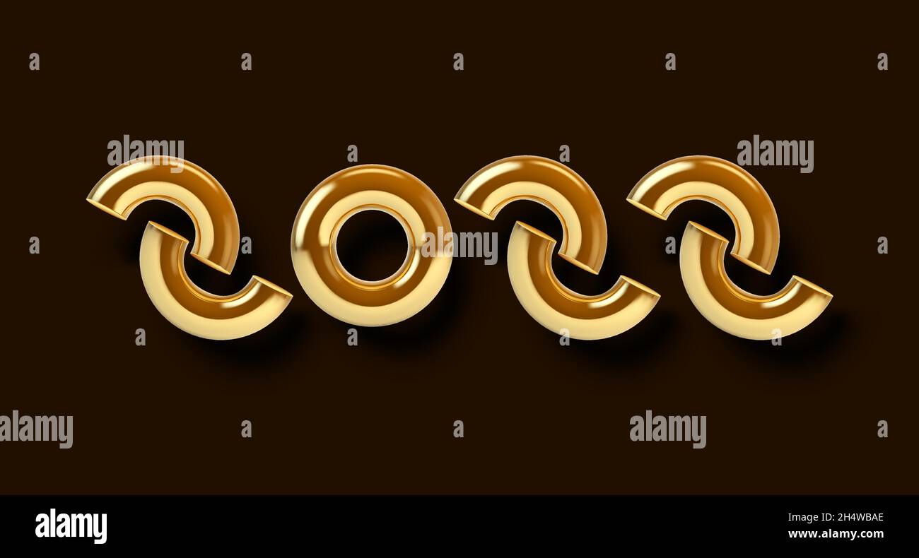 2022 New Year sign with abstract golden letters. 3D illustration Stock Vector Image & Art - Alamy