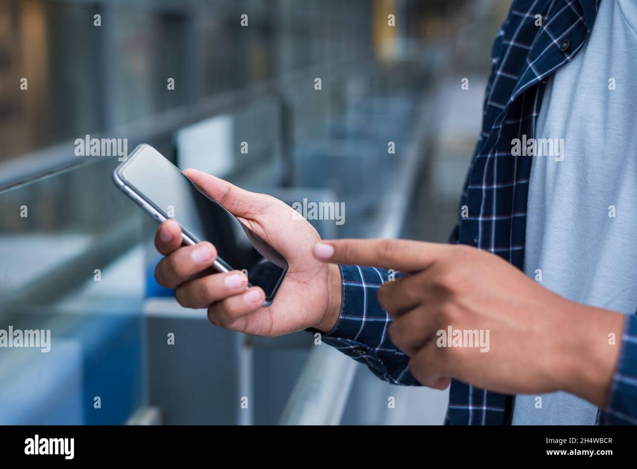 Close up worker using digital hi-res stock photography and images - Alamy