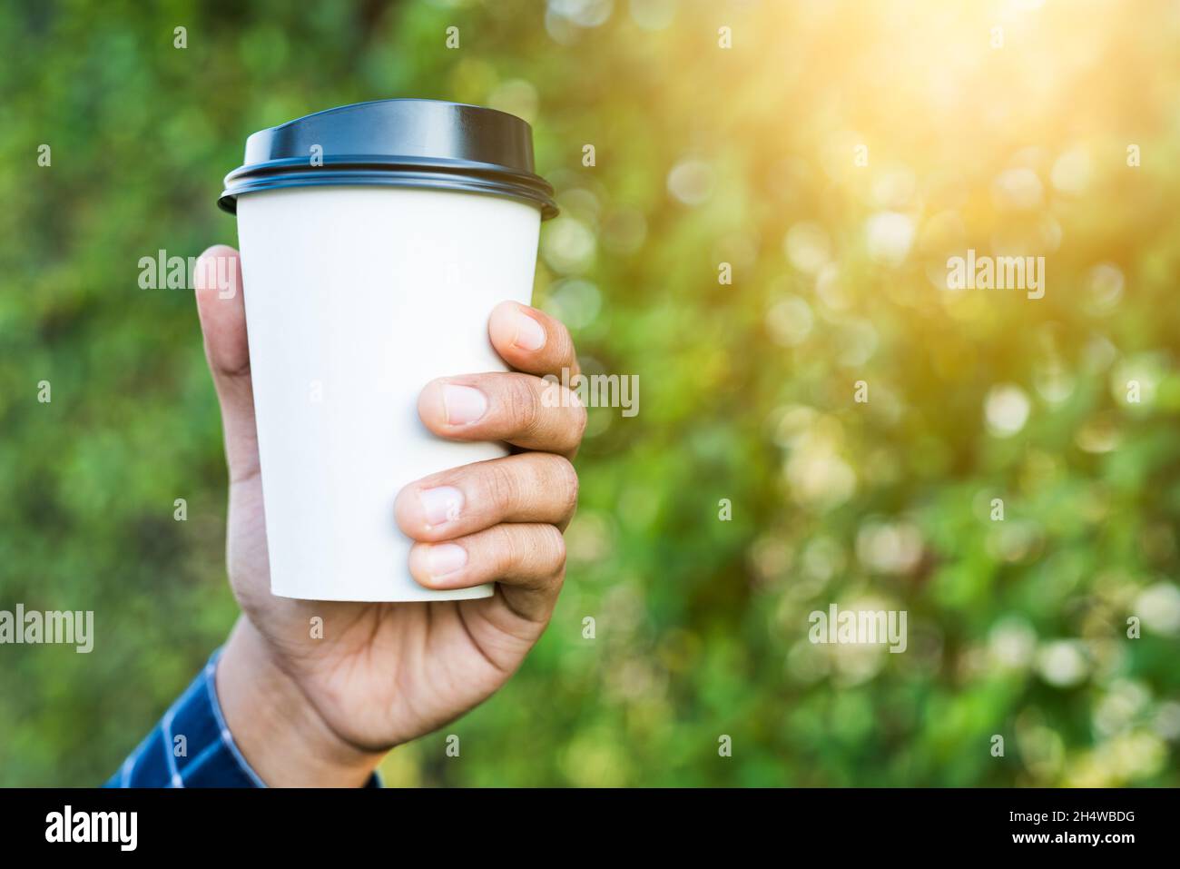 Male hand holding empty cup hi-res stock photography and images - Alamy