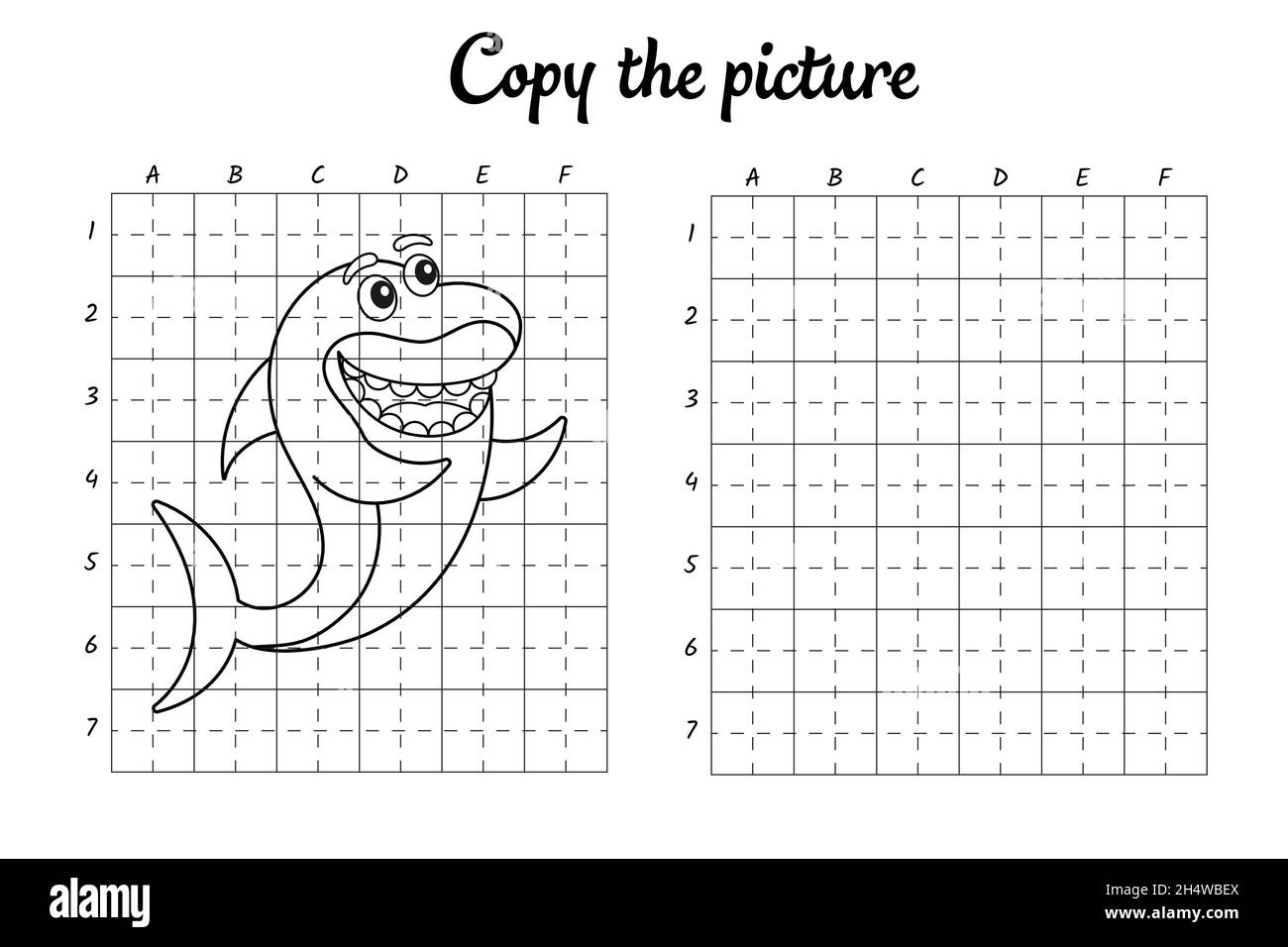 Copy the picture. Draw by grid. Coloring book pages for kids ...