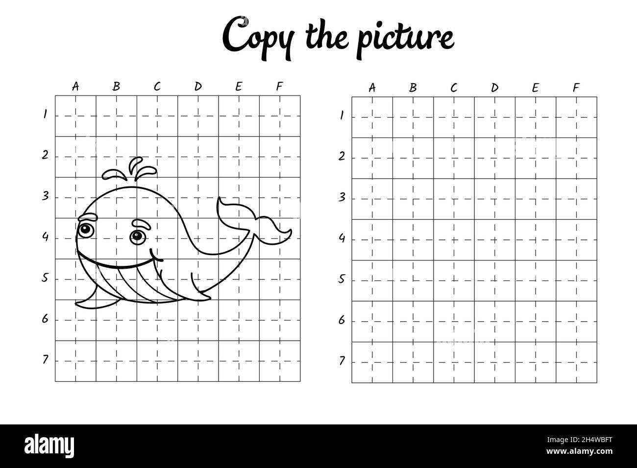 Copy the picture. Draw by grid. Coloring book pages for kids ...
