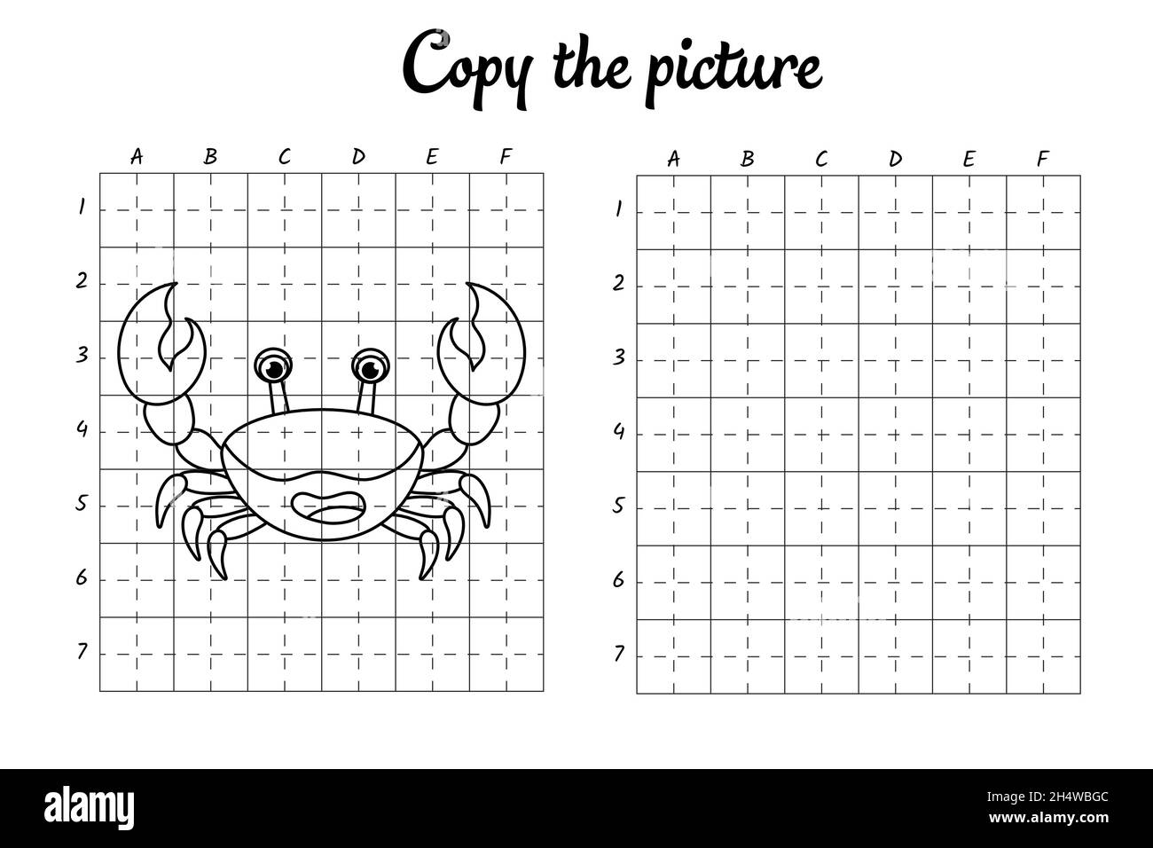 Copy the picture. Draw by grid. Coloring book pages for kids ...
