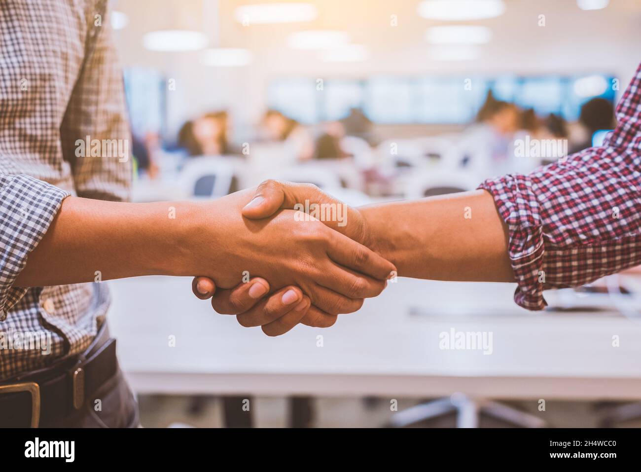 Close up two male shaking hands Stock Photo - Alamy