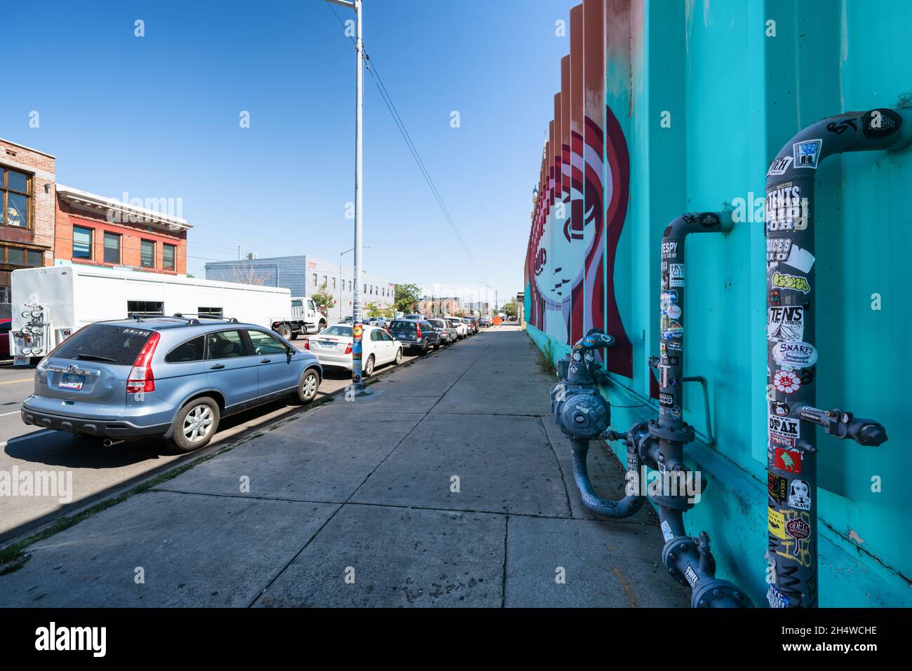 Mural artworks at RiNo art district in Denver, Colorado, USA Stock ...