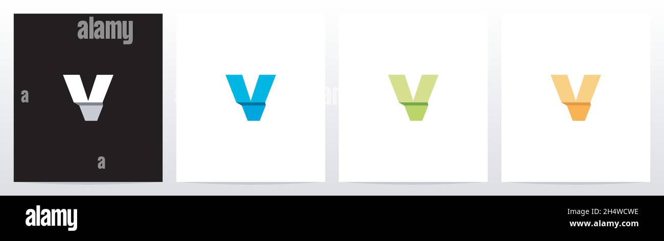 Folded Letter Logo Design V Stock Vector Image & Art - Alamy