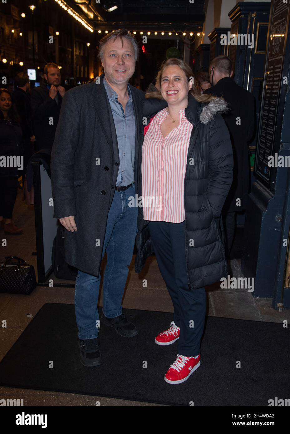 Shaun Dooley (L), and Guest attend the West End premiere of National ...