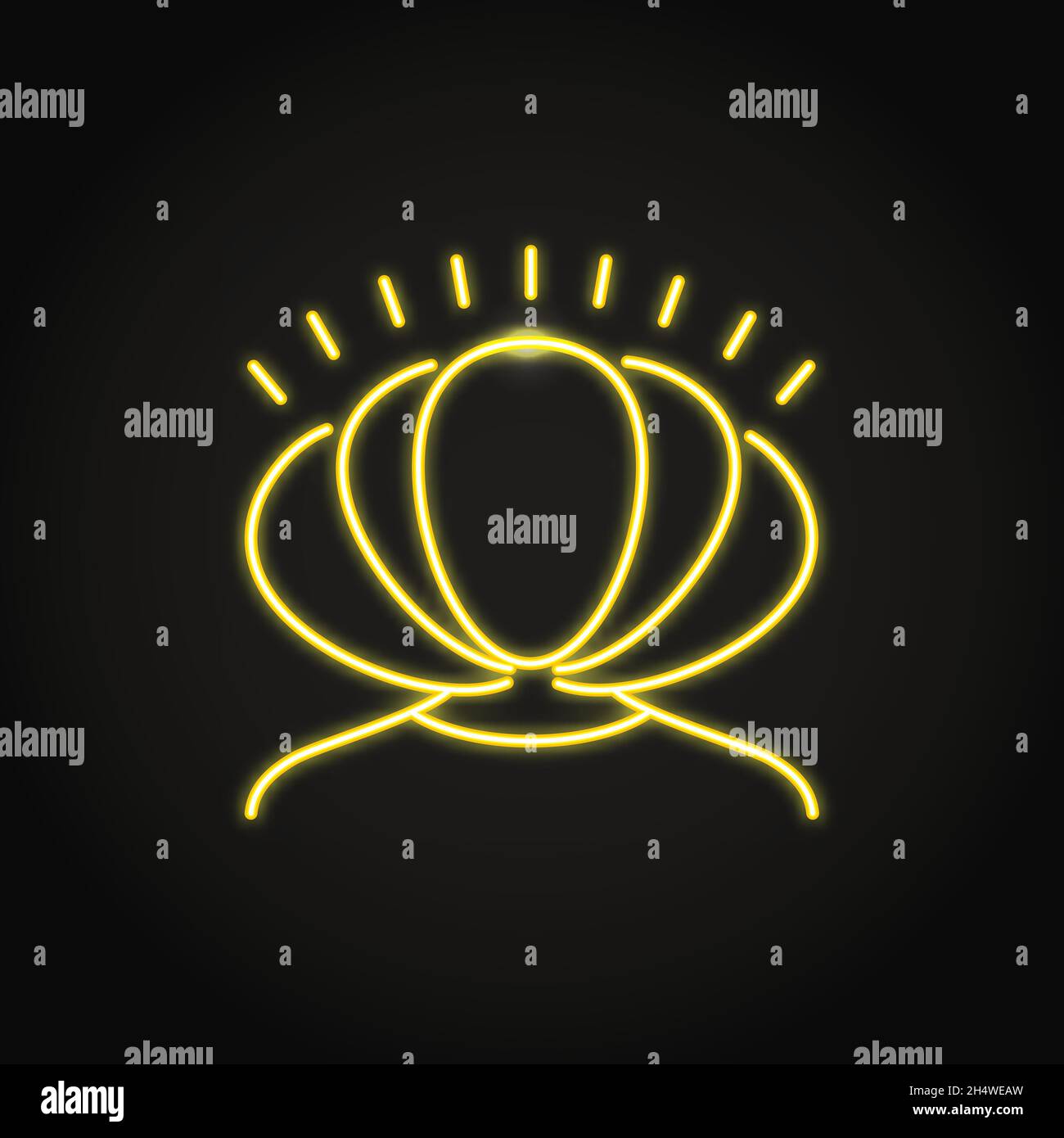 Neon anxious distress icon in line style. Anxiety and dizziness symbol ...