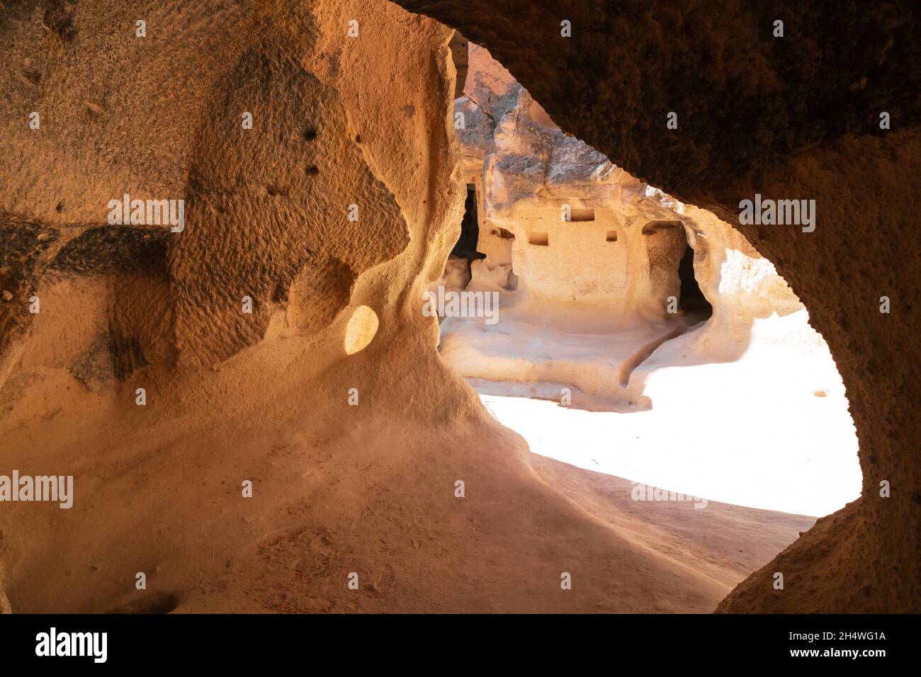 Inside of a fairy chimney which was used for living in Cappadocia ...
