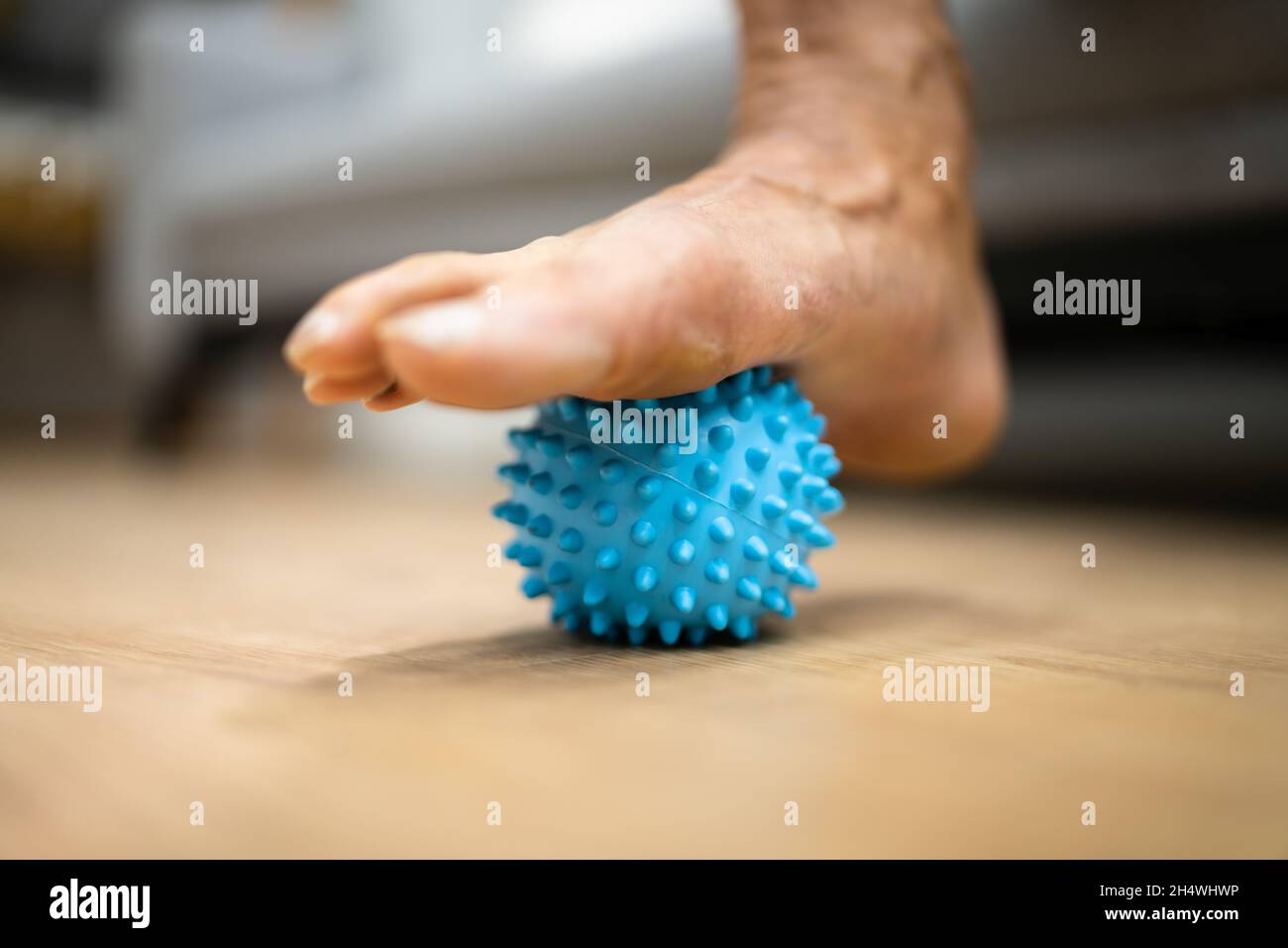 Feet Massage Using Trigger Point Spiky Massage Ball. Myofascial Release ...