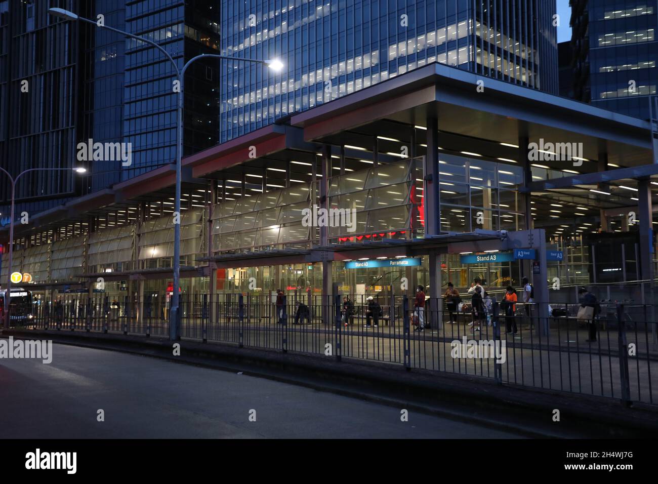 Parramatta train station at night, Parramatta, Sydney, NSW, Australia ...