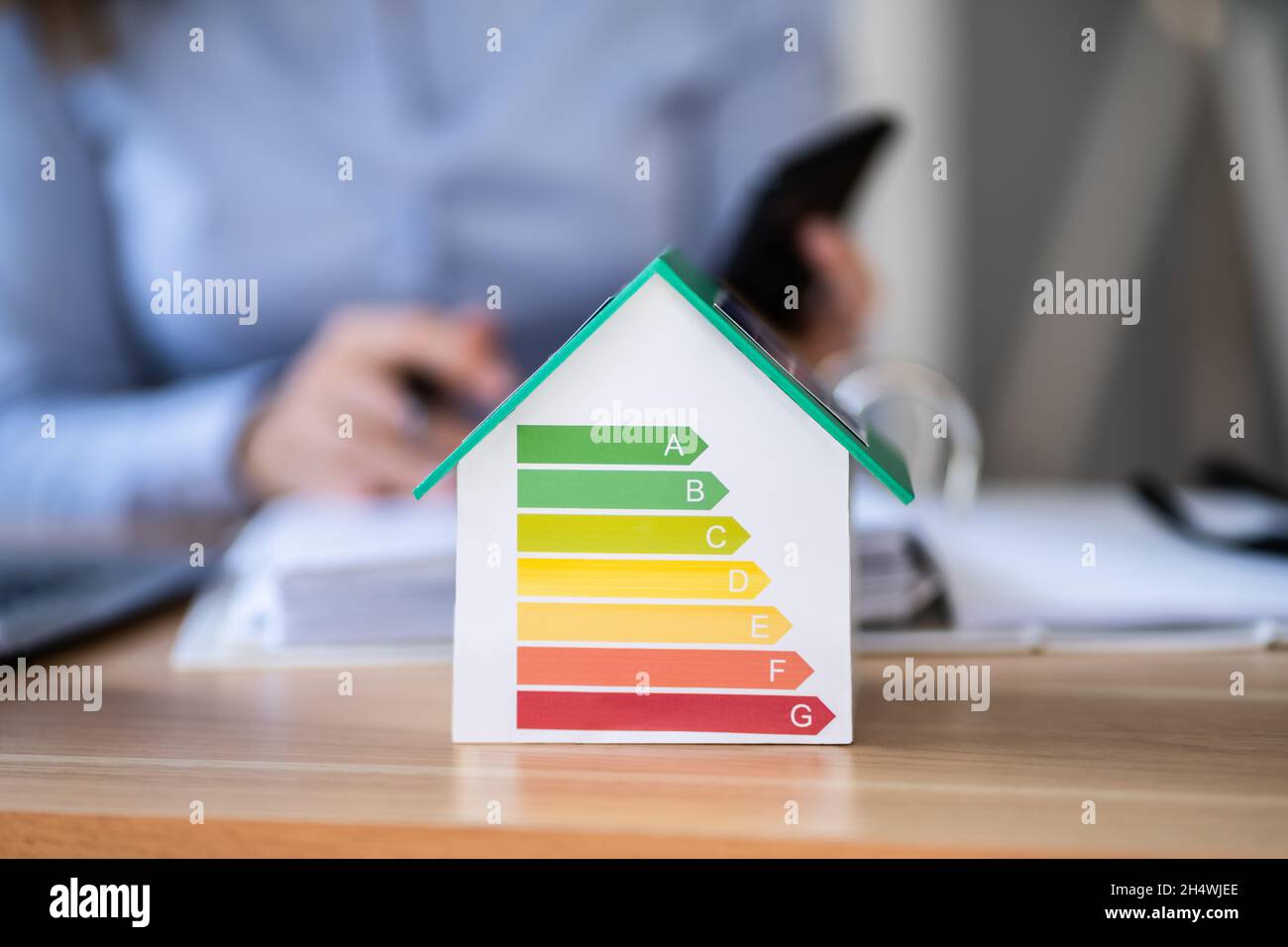 House Energy Audit. Advisor Rating Efficient Home Stock Photo - Alamy