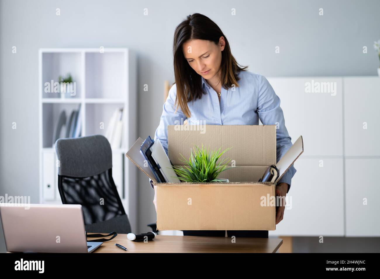 Resign From Job Or Fired Employee Moving Out Of Office Stock Photo - Alamy