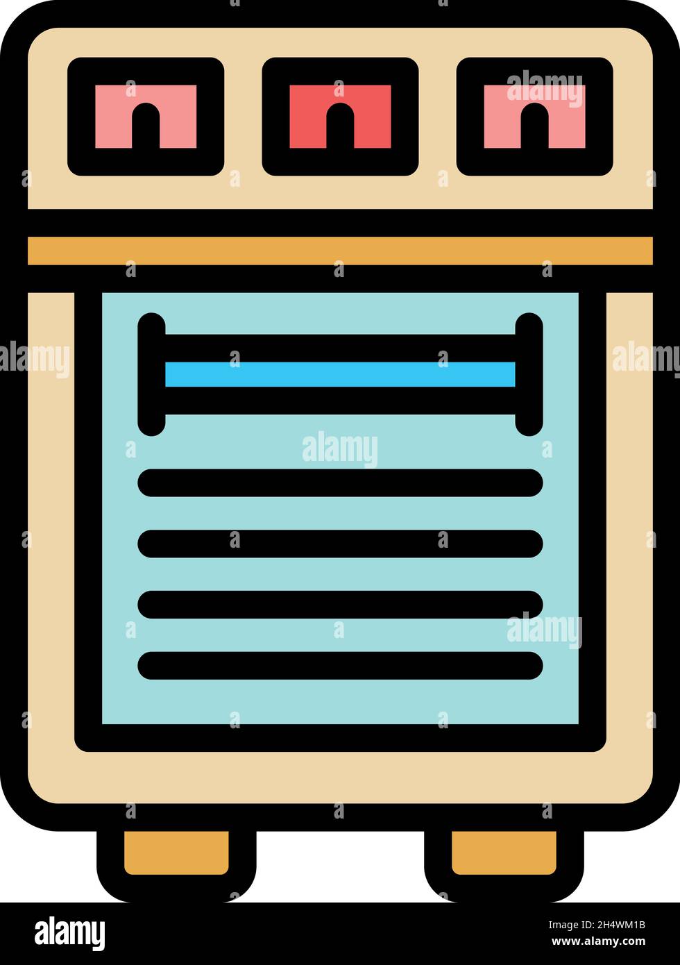 Electric cooker icon. Outline electric cooker vector icon color flat ...