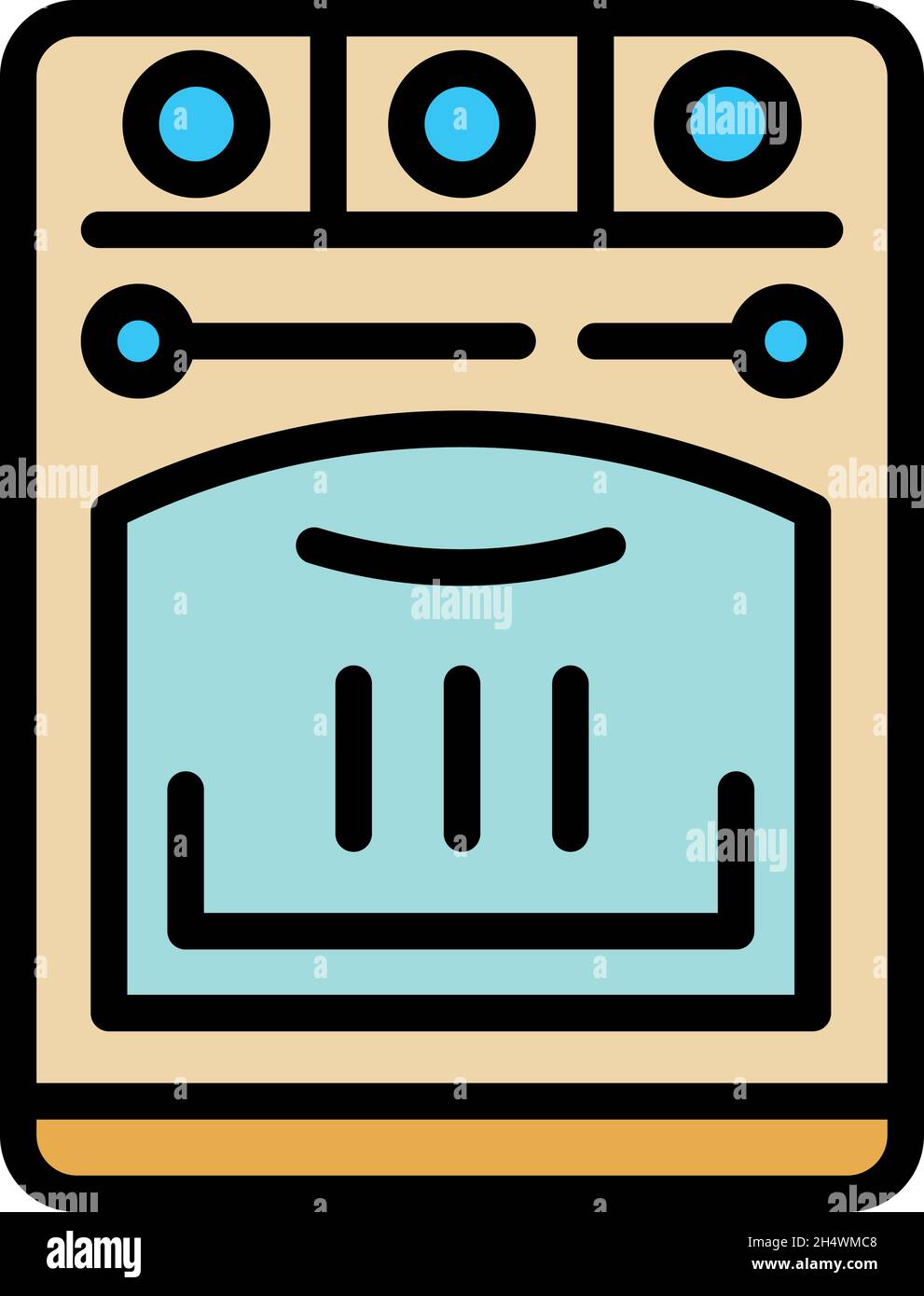 Culinary oven icon. Outline culinary oven vector icon color flat ...