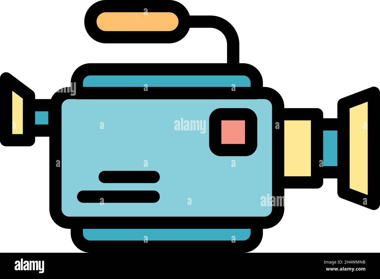 Film video camera icon. Outline film video camera vector icon color ...