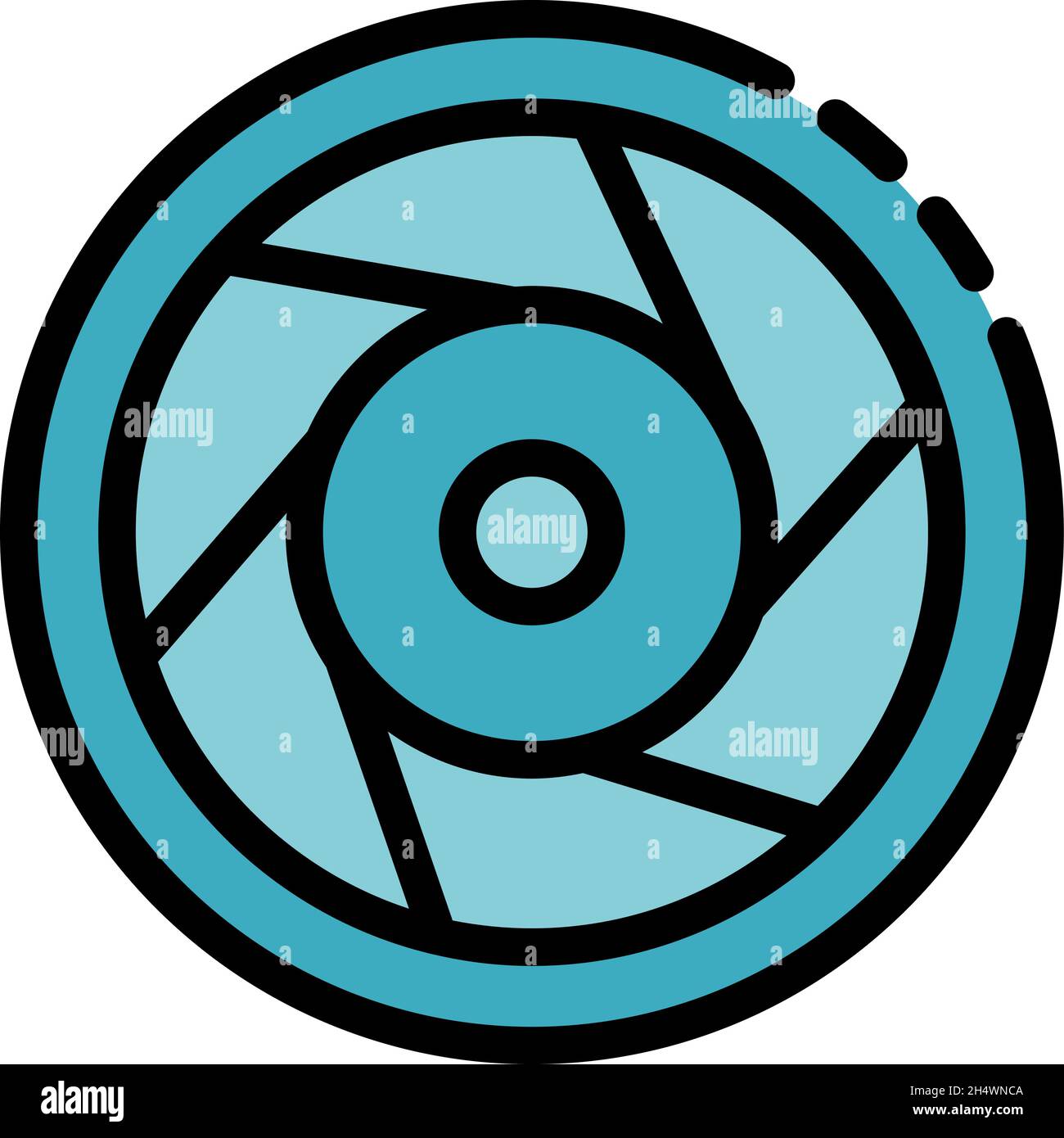 Camera lens icon. Outline camera lens vector icon color flat isolated ...