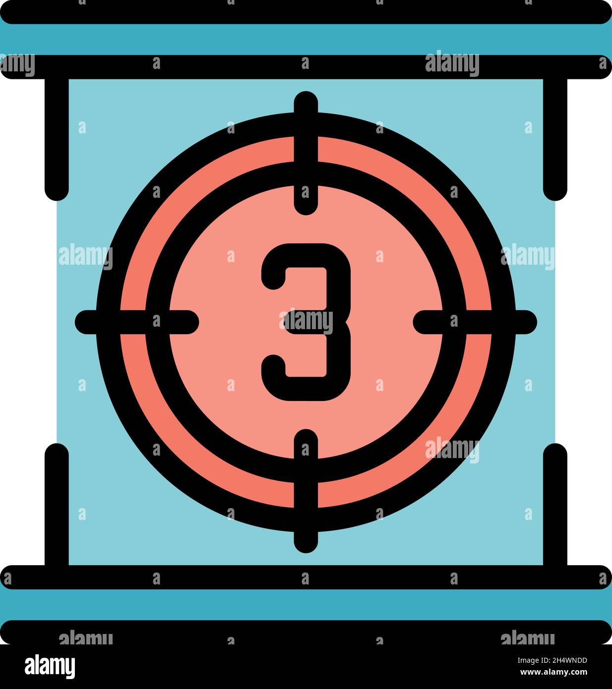 Film countdown icon. Outline film countdown vector icon color flat ...
