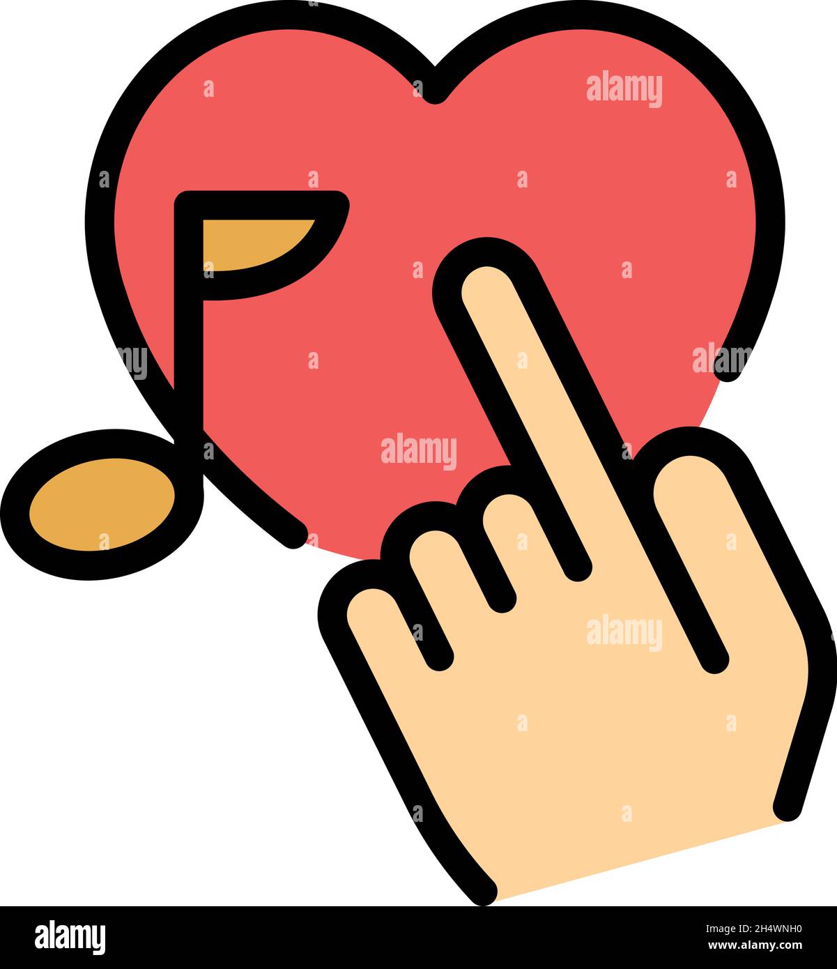 Favorite playlist icon. Outline favorite playlist vector icon color ...