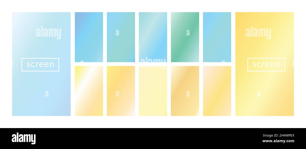 Mobile screen lock display collection of colorful backgrounds in trendy ...