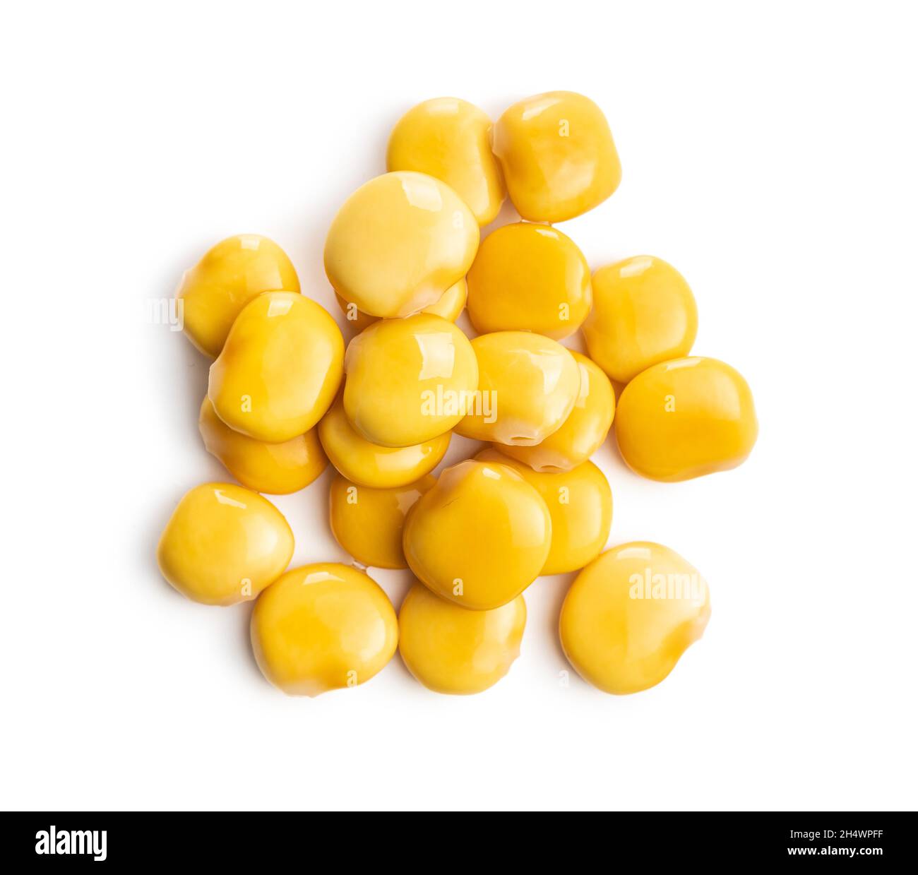 Pickled yellow Lupin Beans isolated on white background Stock Photo - Alamy