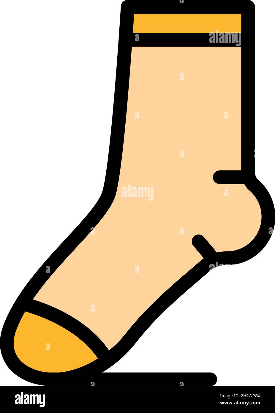 Warm sock icon. Outline warm sock vector icon color flat isolated Stock ...