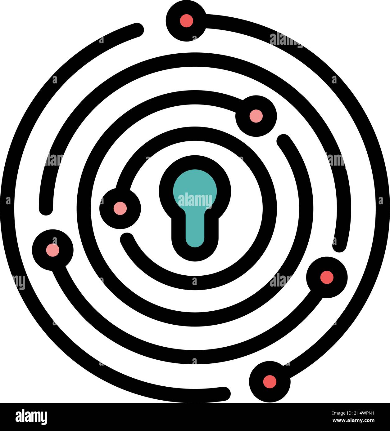 Idea reliability icon. Outline idea reliability vector icon color flat ...