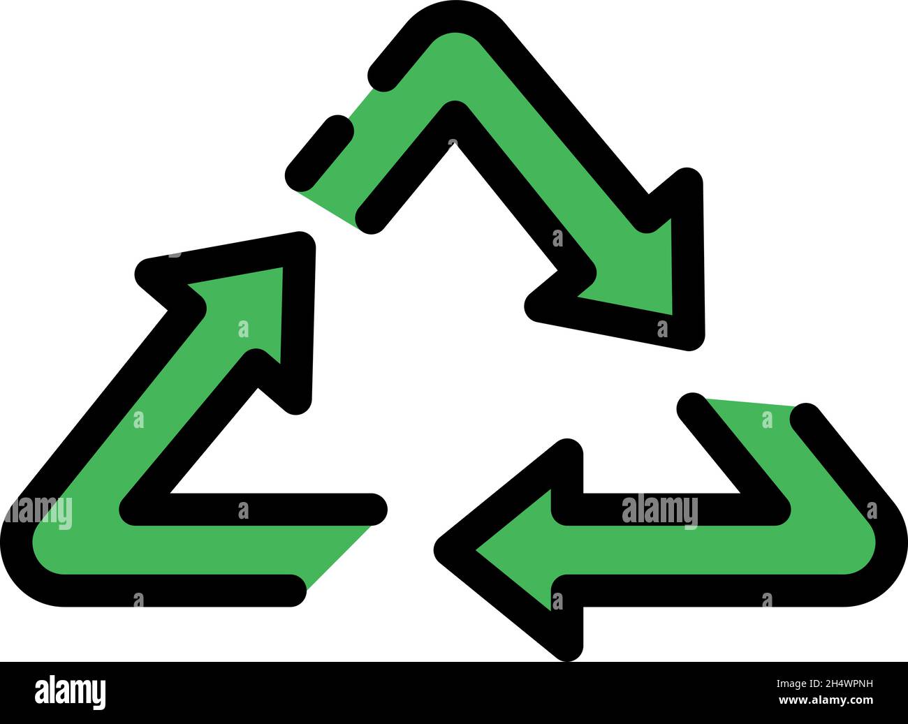 Recycle triangle icon. Outline recycle triangle vector icon color flat ...