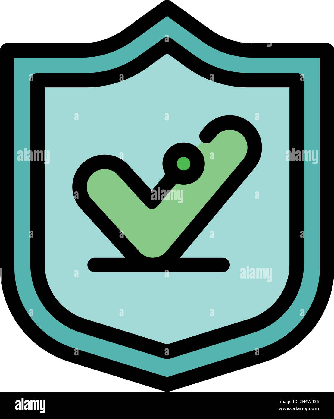 Shield reliability icon. Outline shield reliability vector icon color ...
