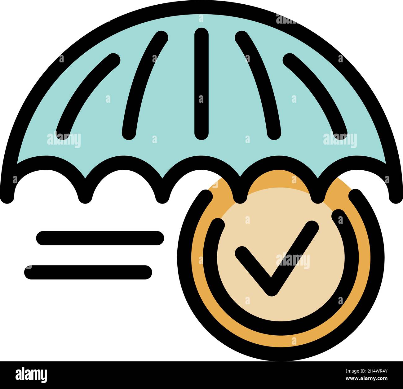 Umbrella reliability icon. Outline umbrella reliability vector icon ...