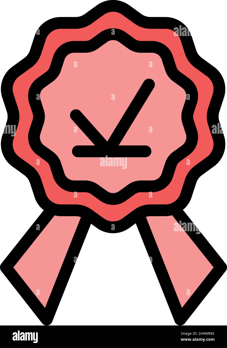 Emblem reliability icon. Outline emblem reliability vector icon color ...