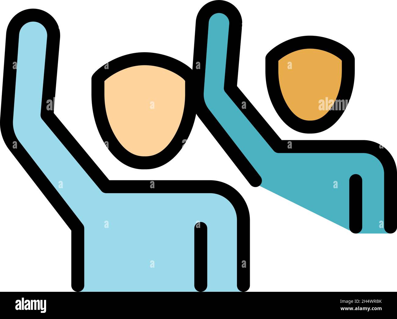 Young people agitation icon. Outline young people agitation vector icon ...