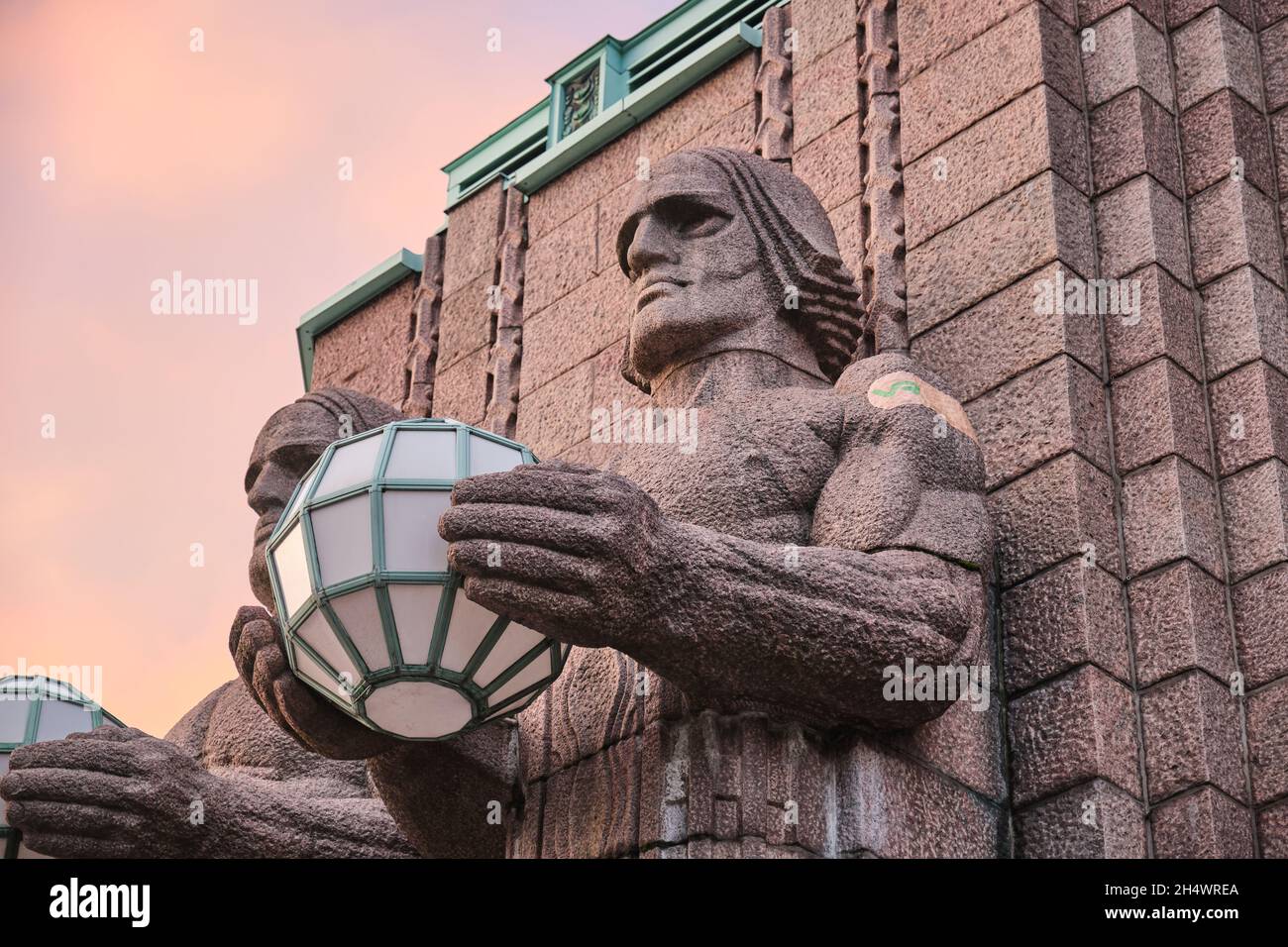 Helsinki, Finland - November 4, 2021: The 'Lantern Carriers' statues at ...