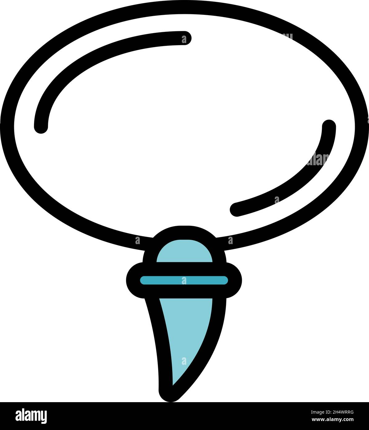 Animal tooth amulet icon. Outline animal tooth amulet vector icon color ...