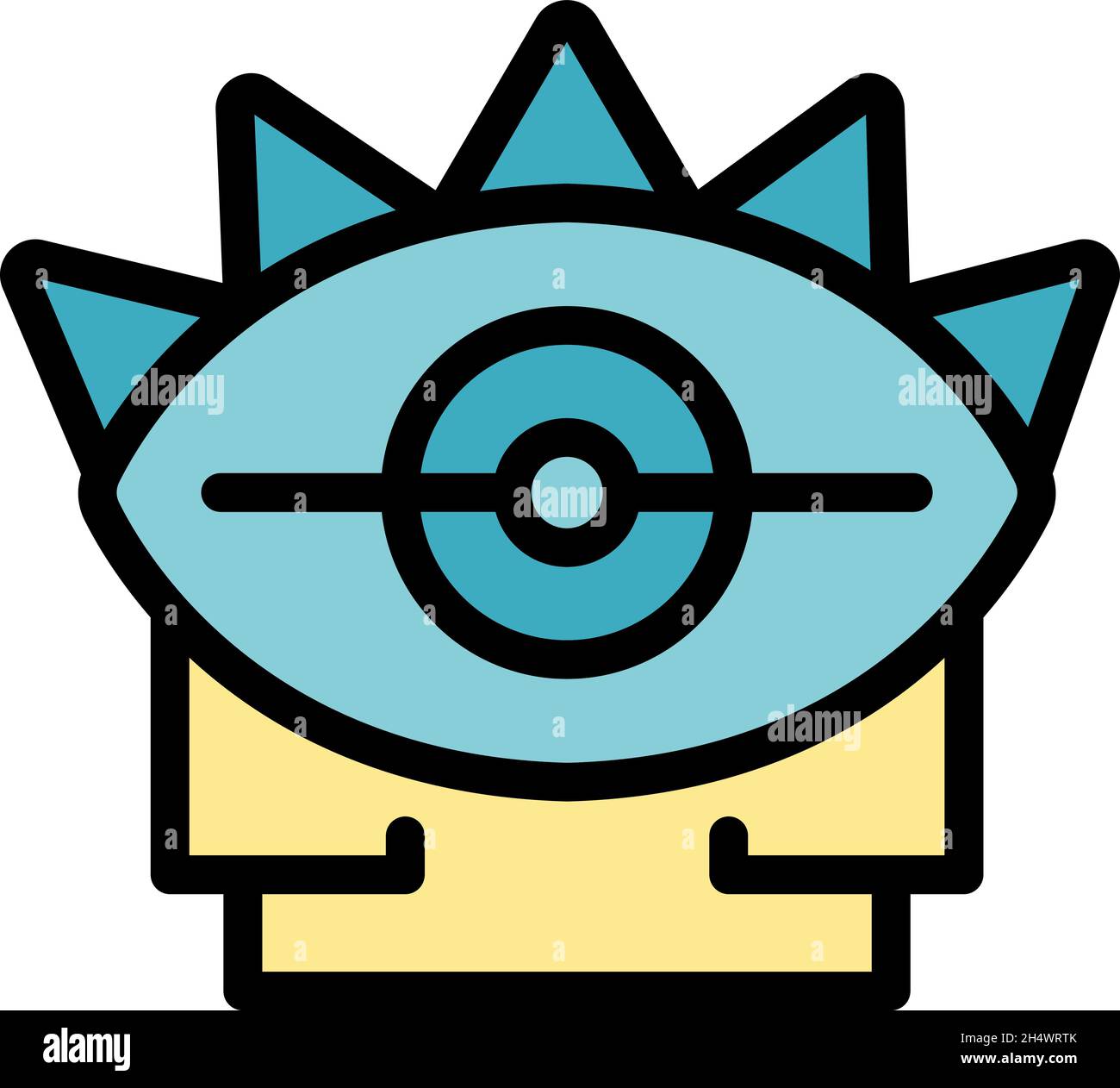 Magic eye amulet icon. Outline magic eye amulet vector icon color flat ...