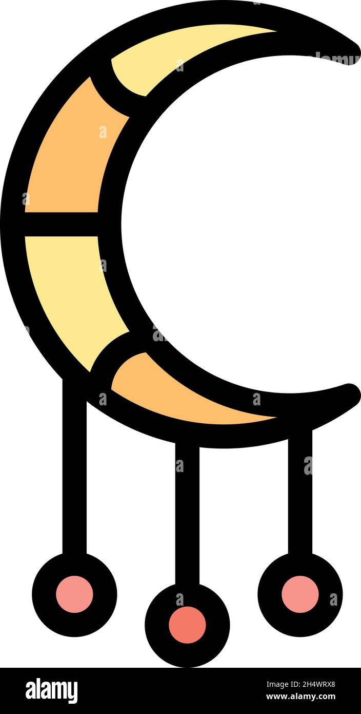 Moon protection amulet icon. Outline moon protection amulet vector icon ...