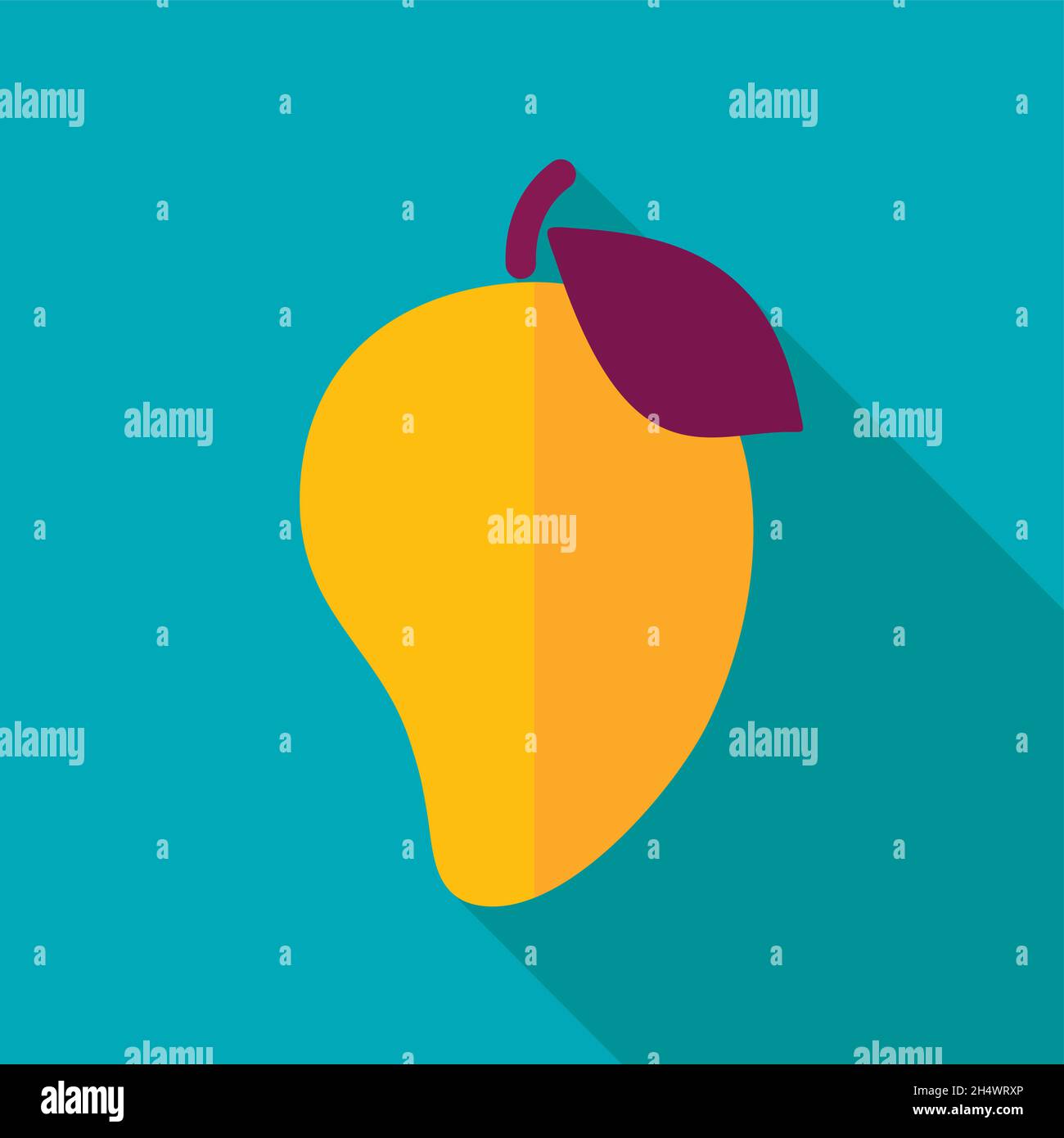 Mango flat icon. Tropical fruit. Vector illustration, eps 10 Stock ...