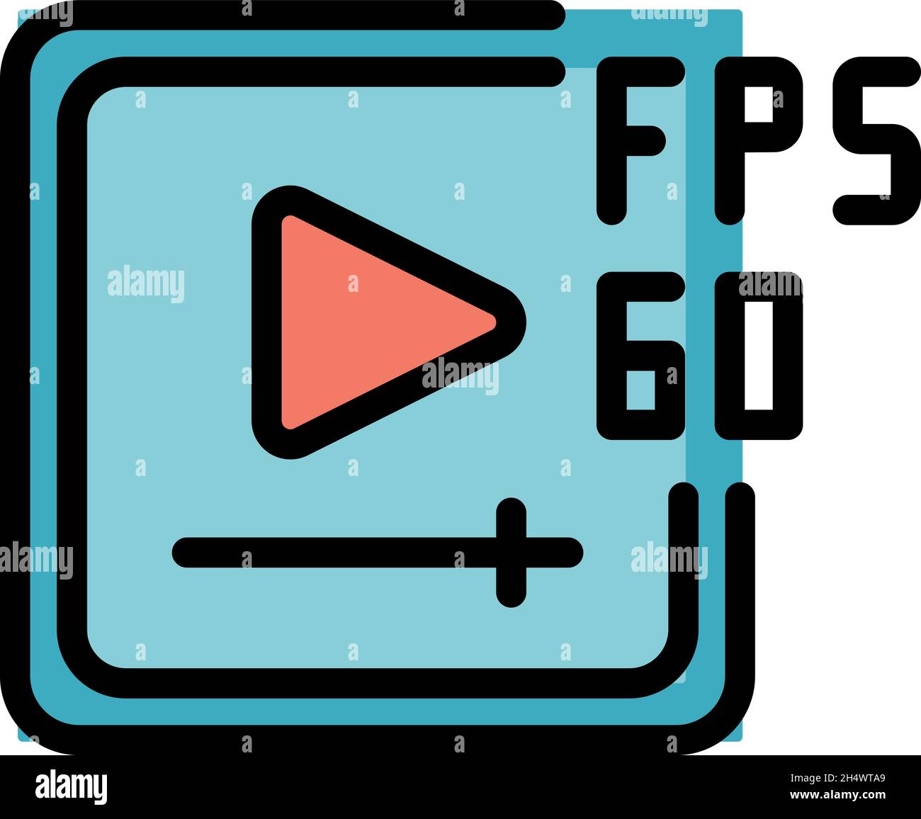 High frame stream icon. Outline high frame stream vector icon color ...