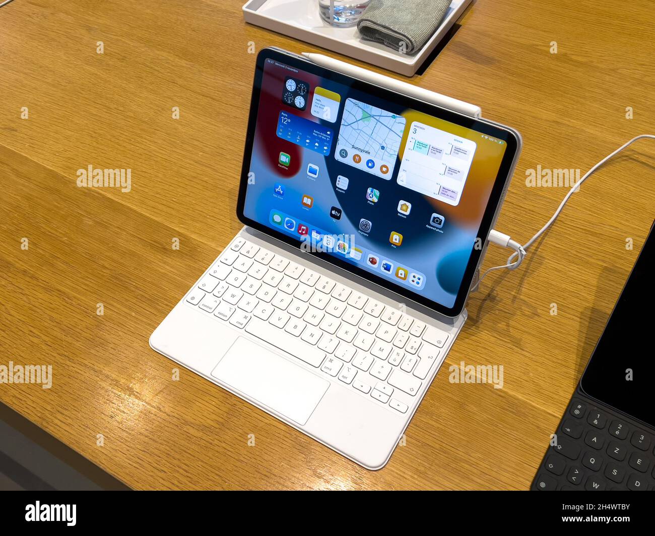 New Apple Computers iPad mini with pencil in the side placed on the ...